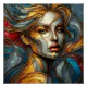 An Abstract Portrait Of Woman's Face Stained glass Poster | Zazzle