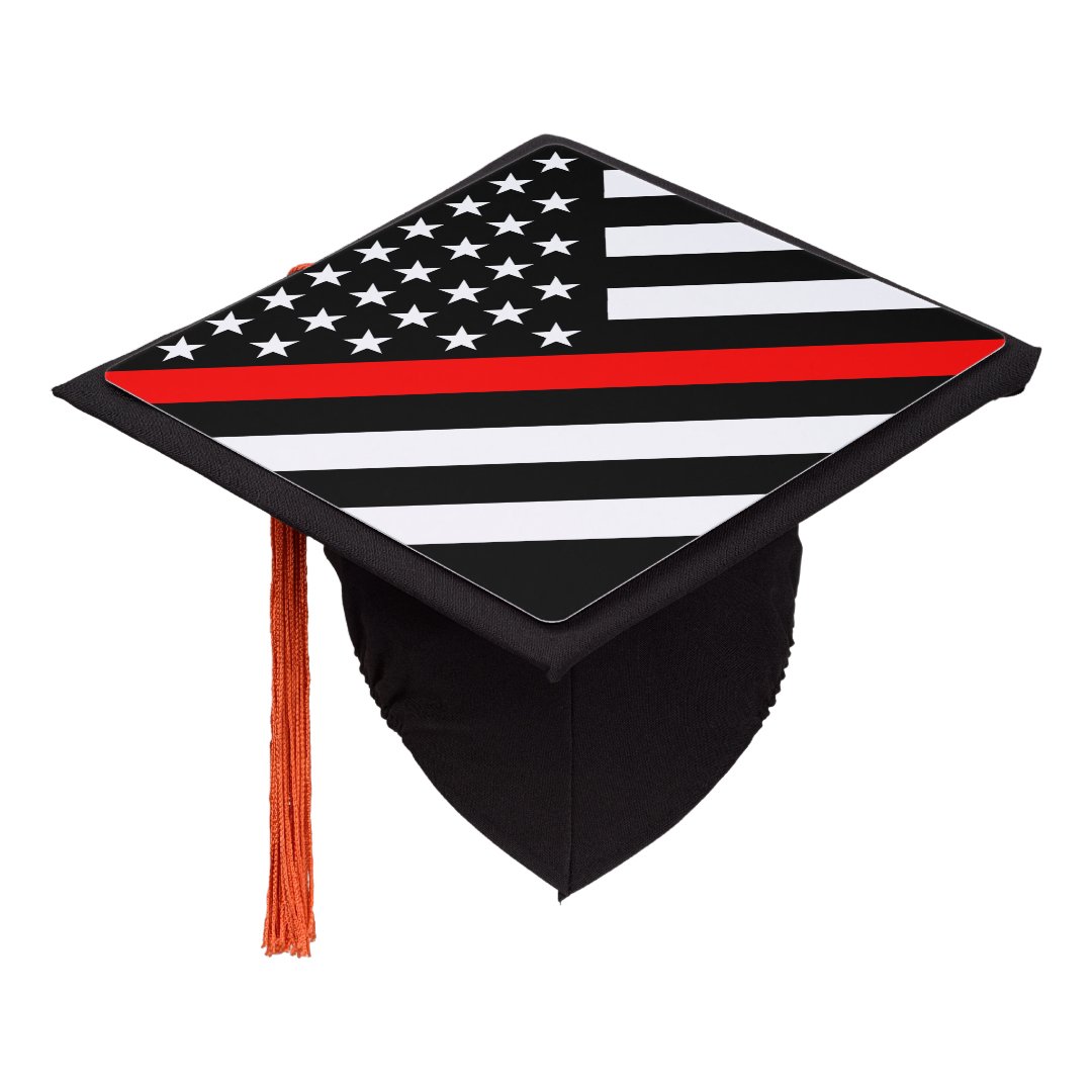 An American Thin Red Line Display Graduation Cap Topper | Zazzle
