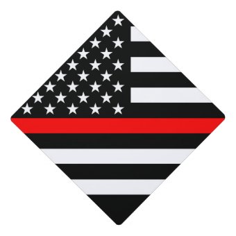 An American Thin Red Line Display Graduation Cap Topper | Zazzle