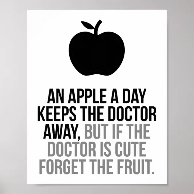 An Apple A Day Keeps The Doctor Away Poster | Zazzle