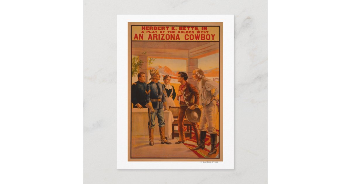 An Arizona CowboyWestern Play Poster Postcard | Zazzle