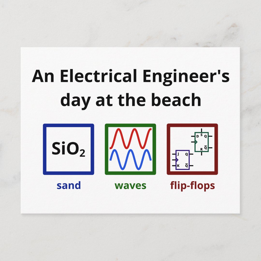 An Electrical Engineer's day at the beach Postcard | Zazzle