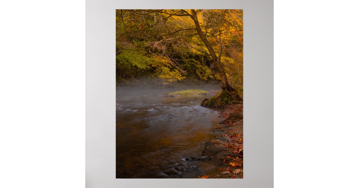 An English Autumn River Scene Print/Poster Poster | Zazzle