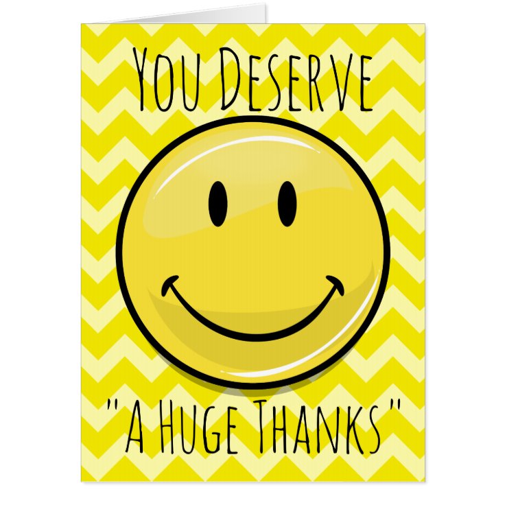 An Enormous Smile Gigantic Thank You Card | Zazzle