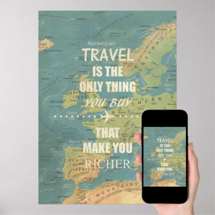 An inspiring travel quotes poster | Zazzle