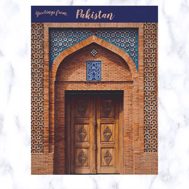 An Intricate Door in Multan Pakistan Postcard | Zazzle