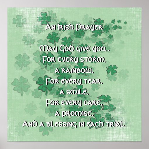 An Irish Prayer - Every Tear -A Smile Poster | Zazzle