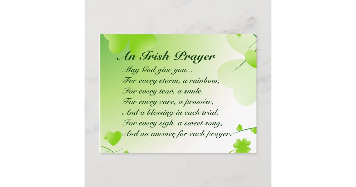 An Irish Prayer - Postcard | Zazzle