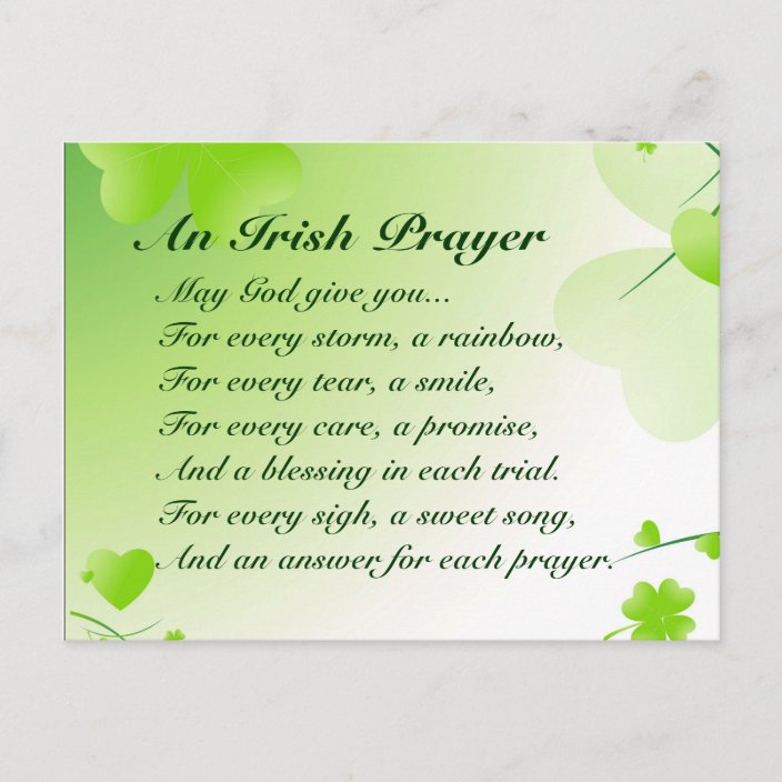 An Irish Prayer - Postcard | Zazzle.com