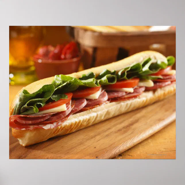 An Italian sub sandwich with 2 Poster | Zazzle
