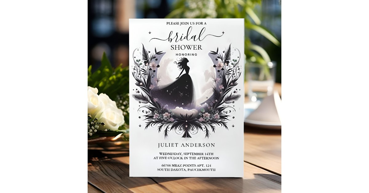 An Magical Dream Mystical Stars Moon Bridal Shower Invitation | Zazzle