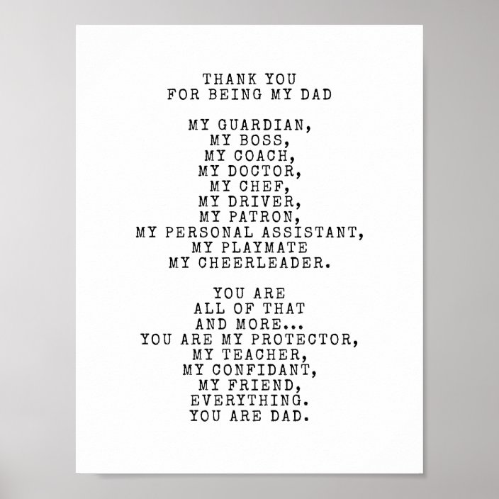 An Ode to Dad | Personalize this Poem Poster | Zazzle