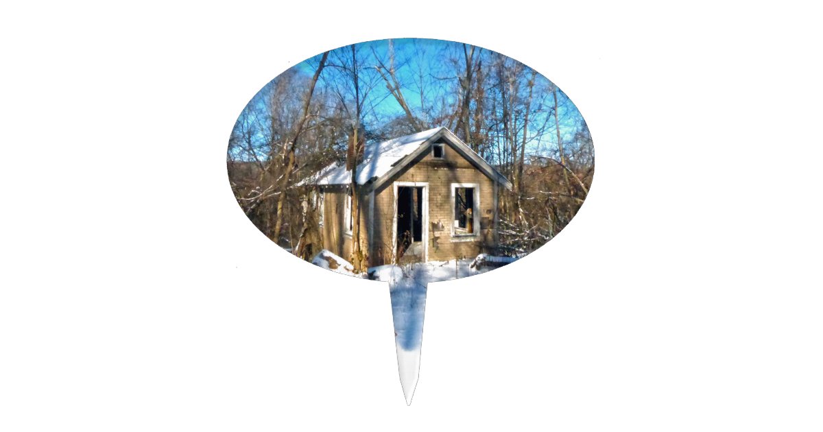 An Old House in the Snow Cake Topper | Zazzle