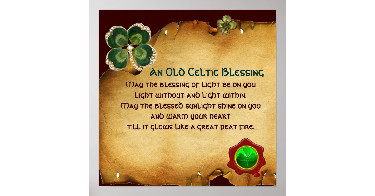 An Old Irish Blessing Parchment Poster | Zazzle