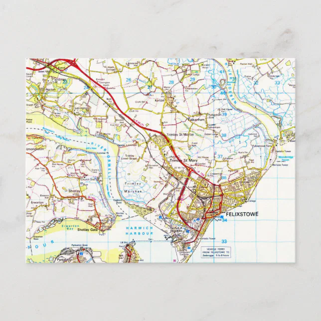 An Old Map Of Felixstowe Postcard | Zazzle