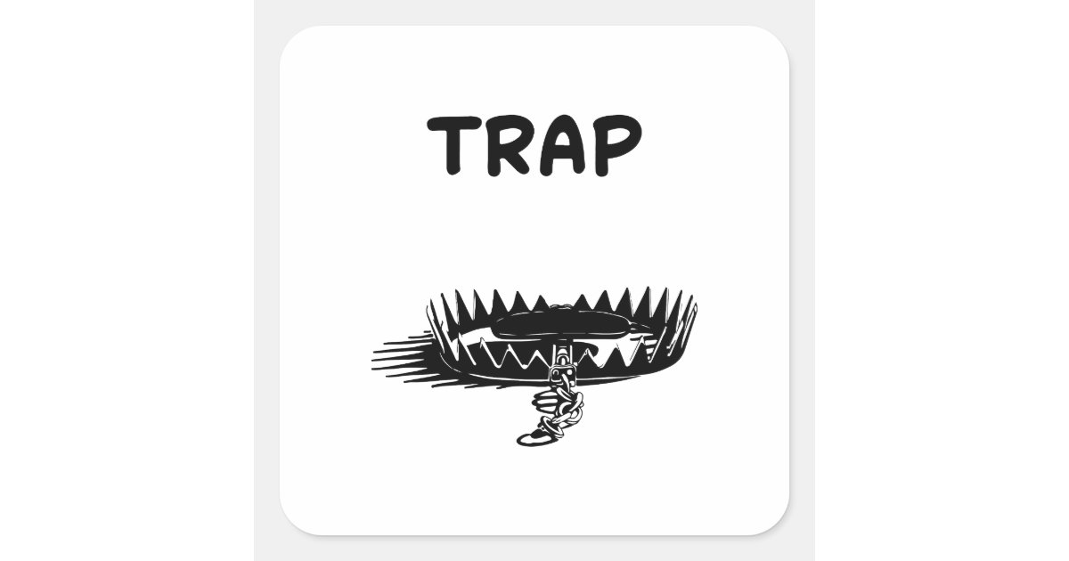 An open trap square sticker | Zazzle