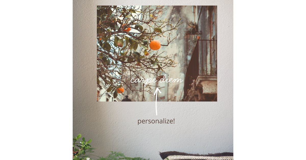 An Orange Tree in a Romantic Old Town Poster | Zazzle