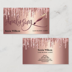 Analyzing Script Calligraphy Business Card | Zazzle