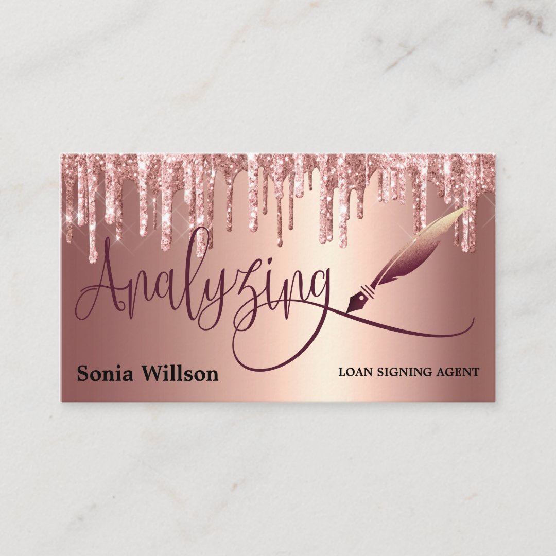 Analyzing Script Calligraphy Business Card | Zazzle