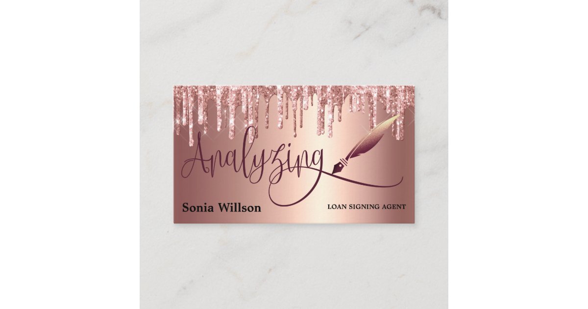 Analyzing Script Calligraphy Business Card | Zazzle