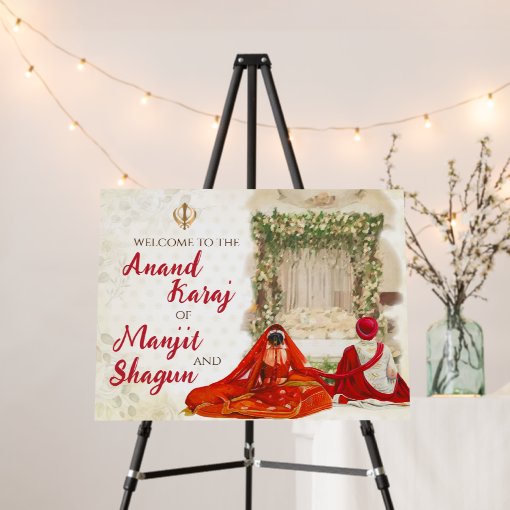 Anand Karaj Signs Sikh Welcome Sign & Sikh wedding | Zazzle