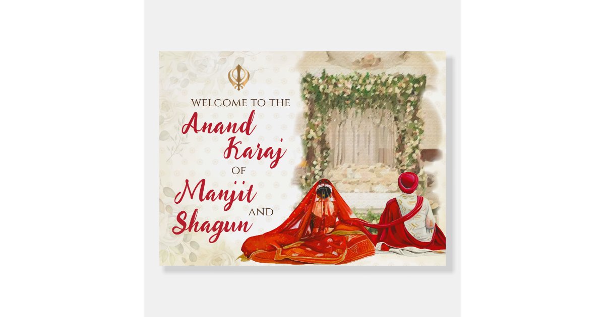 Anand Karaj Signs Sikh Welcome Sign & Sikh wedding | Zazzle