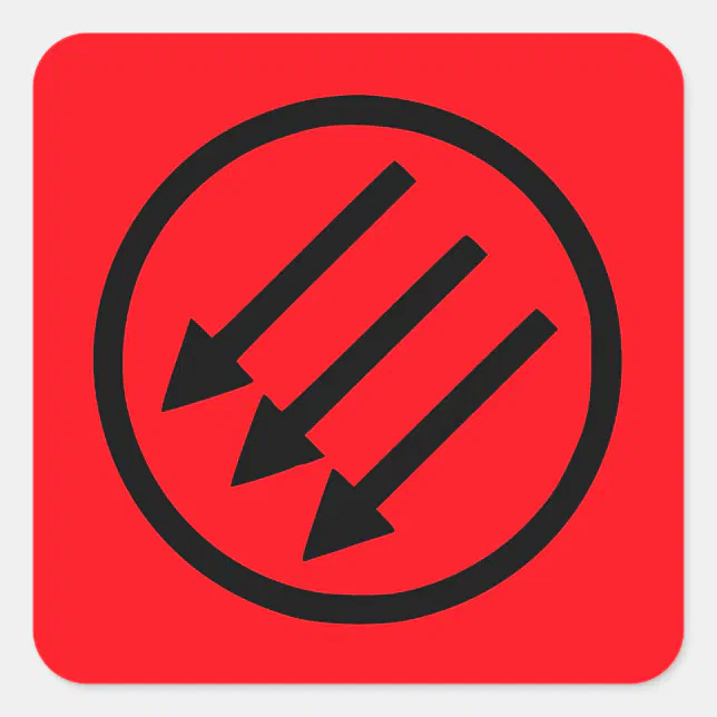 Anarchist Arrows of the Iron Front Square Sticker | Zazzle