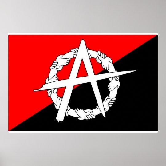 Anarchist hands flag poster | Zazzle.com