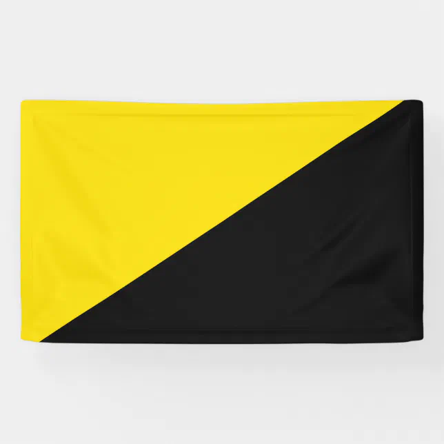 Anarcho capitalism flag anarchy symbol black yello banner | Zazzle