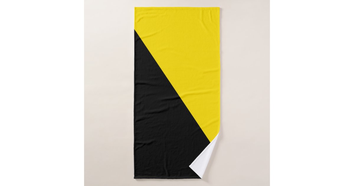 Anarcho capitalism flag anarchy symbol black yello bath towel | Zazzle
