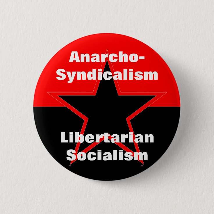anarcho-syndicalism libertarian socialism button | Zazzle