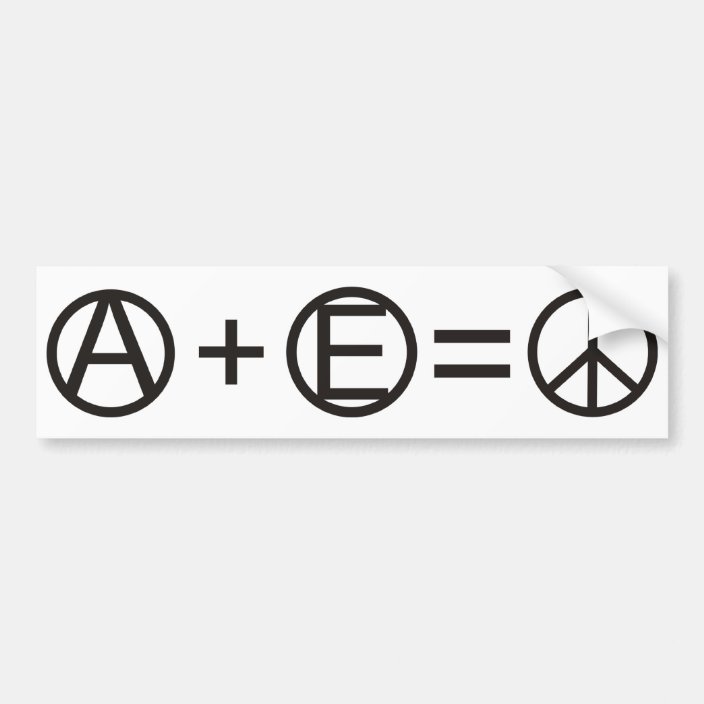 Anarchy + Equality = Peace Bumper Sticker | Zazzle.com