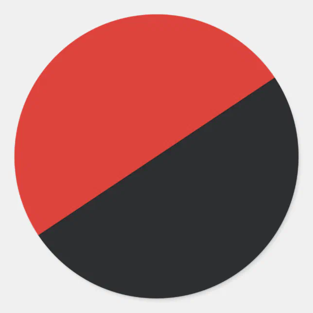 anarchy flag red black classic round sticker | Zazzle