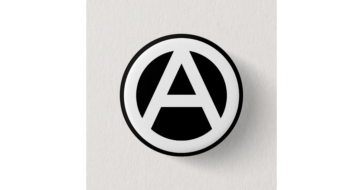 Anarchy icon Classic (black background) Button | Zazzle
