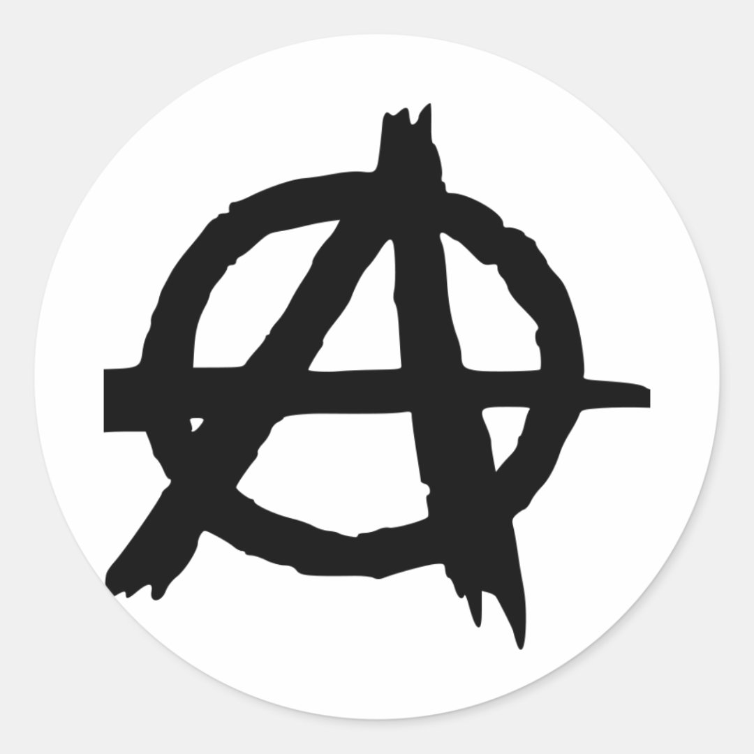 Anarchy Symbol Classic Round Sticker | Zazzle
