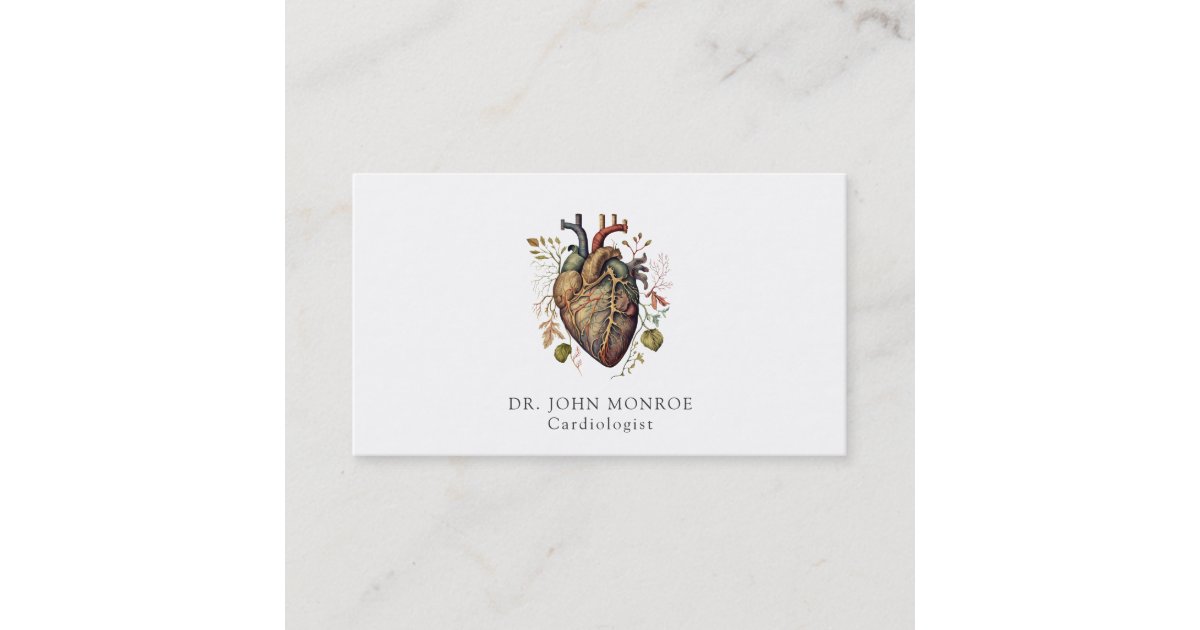 Anatomical Heart Medical Cardiology Business Card | Zazzle