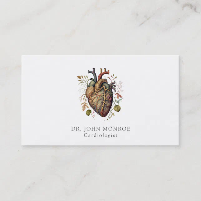 Anatomical Heart Medical Cardiology Business Card | Zazzle