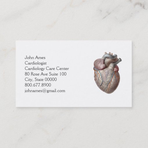 Anatomical Heart Medical Cardiology Business Card | Zazzle