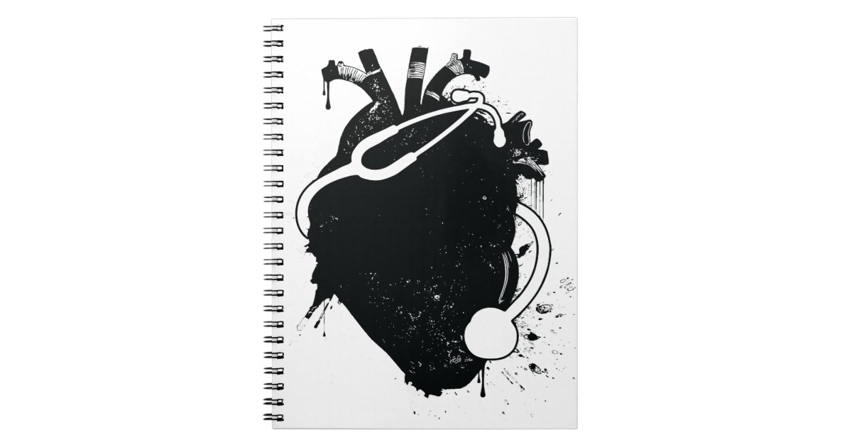 anatomical heart stethoscope notebook | Zazzle