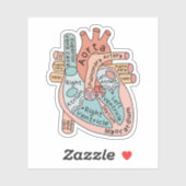 Anatomical Heart Sticker, Cardiac ICU Nurse Gift Sticker | Zazzle
