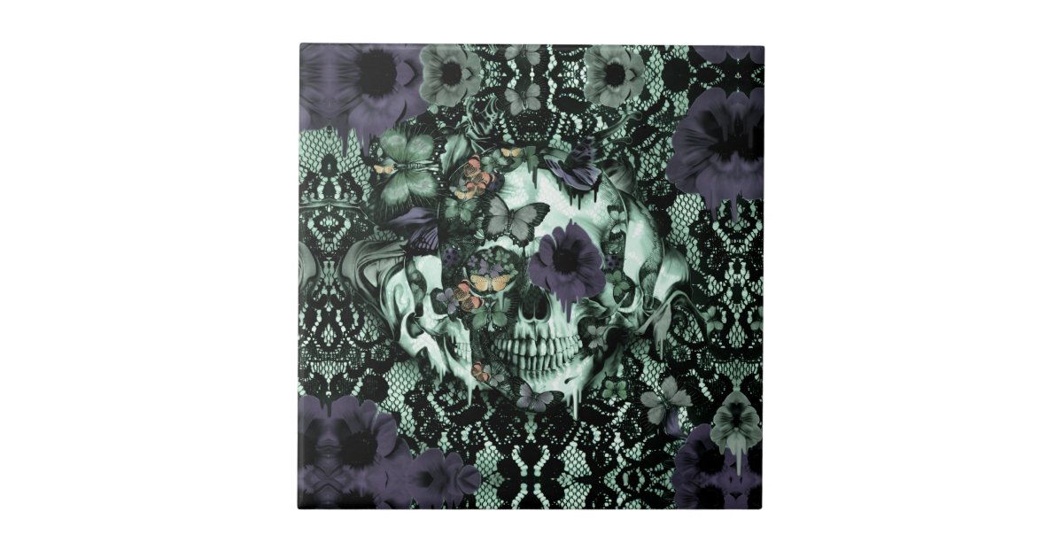Anatomically Incorrect, poppy skull Ceramic Tile | Zazzle
