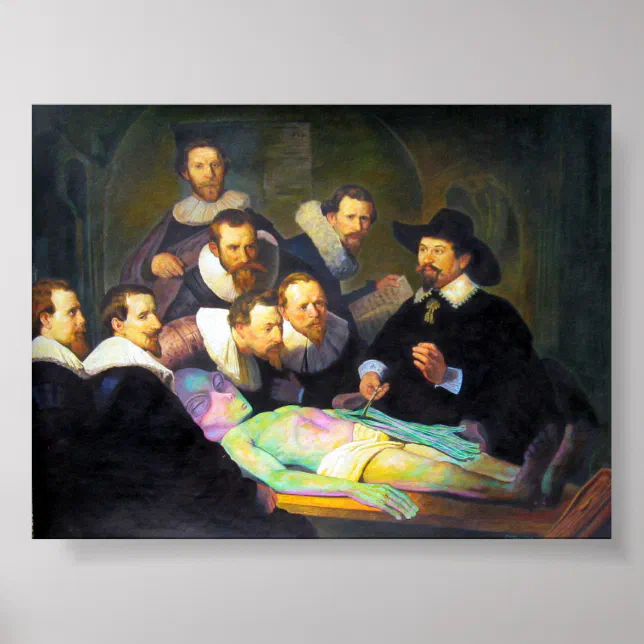 Anatomy Lesson With Alien Painting Horizontal Poster | Zazzle