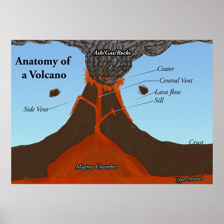 Anatomy of a Volcano Poster | Zazzle