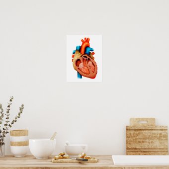 Anatomy Of Human Heart, Cross Section Poster | Zazzle