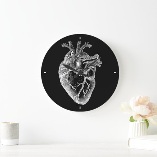 Anatomy of the Heart Large Clock | Zazzle