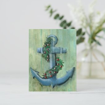Anchor and Garland Postcard | Zazzle
