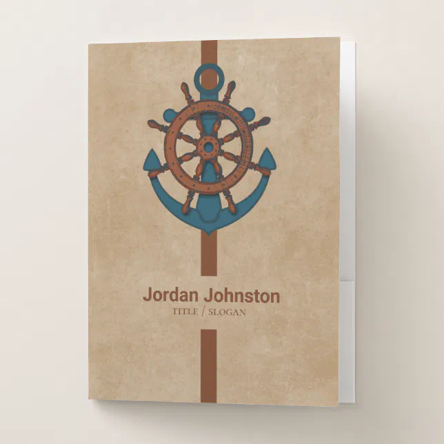 Anchor And Ship Rudder Pocket Folder | Zazzle
