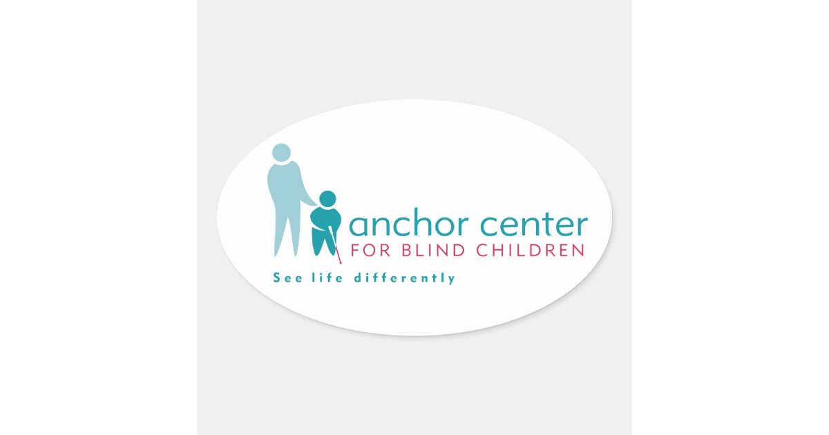 Anchor Center Logo Design Oval Sticker | Zazzle