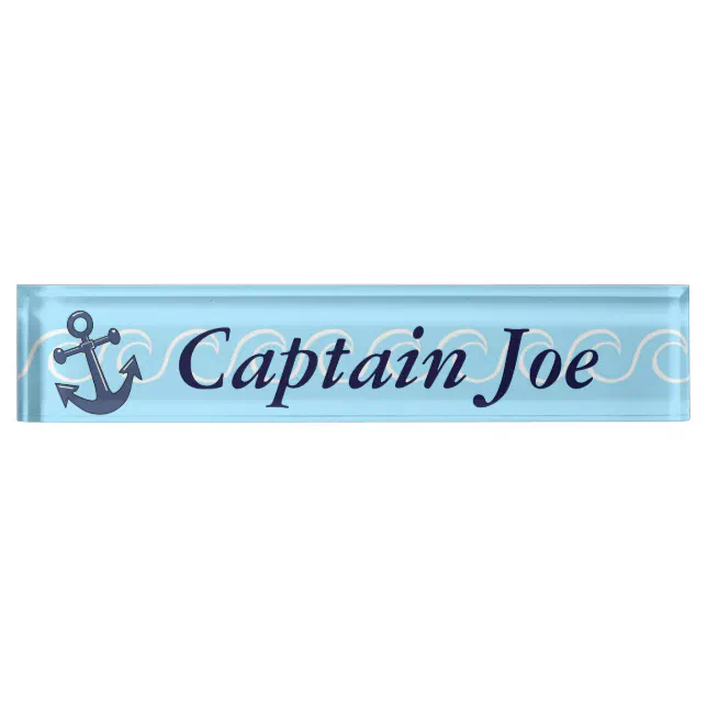 Anchor in the Waves Desk Name Plate | Zazzle
