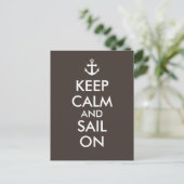 Anchor Keep Calm and Sail On Nautical Custom Postcard | Zazzle
